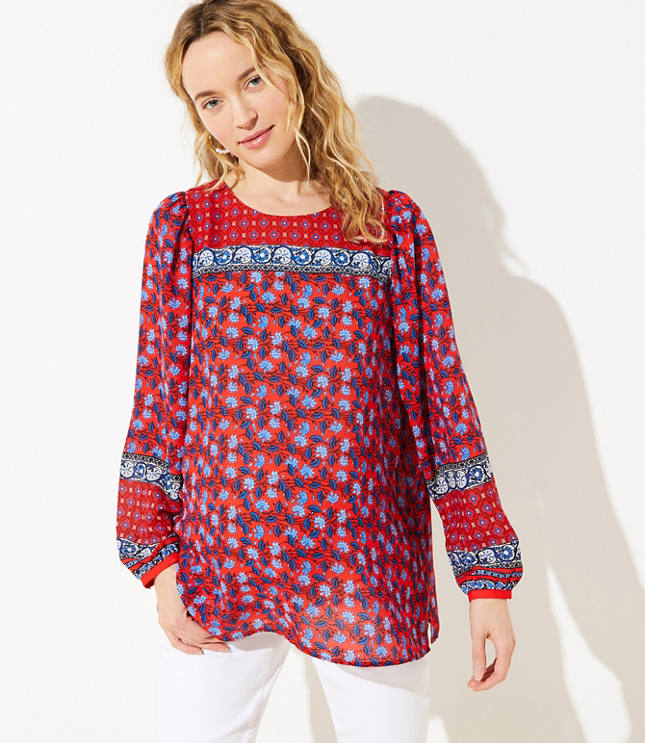 Maternity Border Floral Blouse