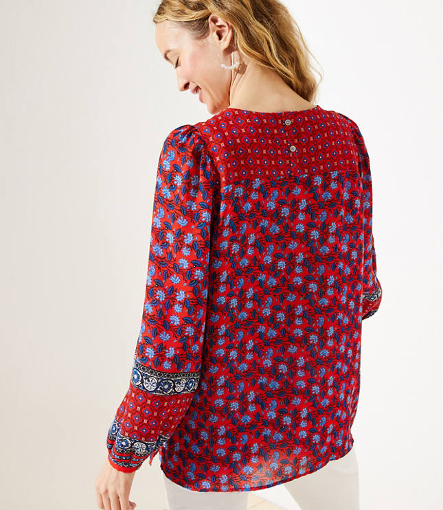 Maternity Border Floral Blouse