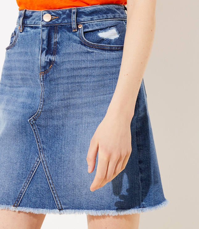 Frayed Denim Skirt