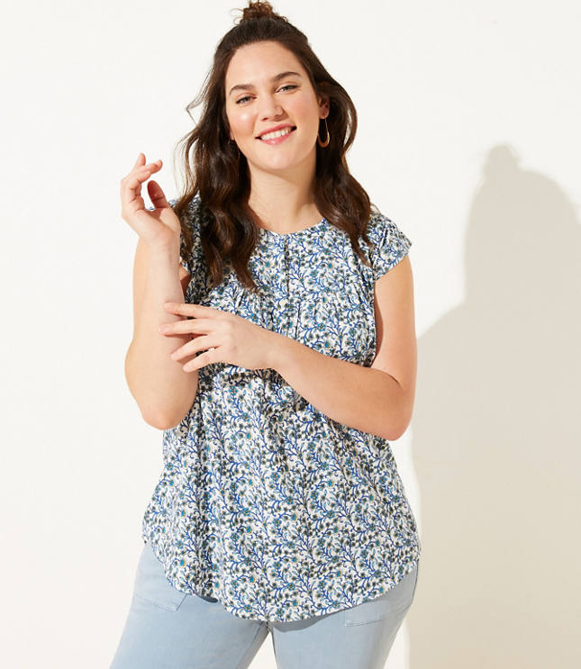 LOFT Plus Vine Henley Shell