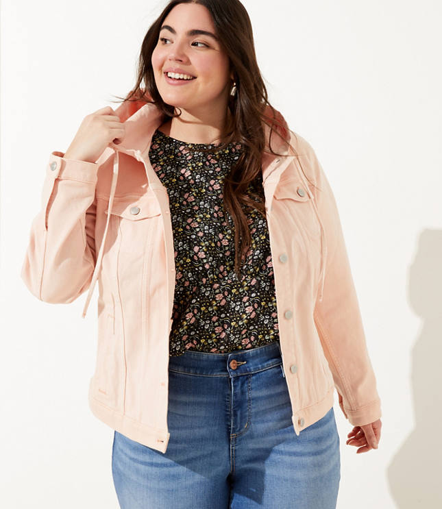 LOFT Plus Hooded Denim Jacket
