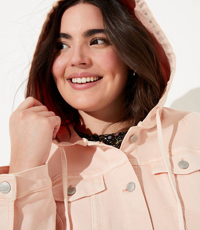 LOFT Plus Hooded Denim Jacket