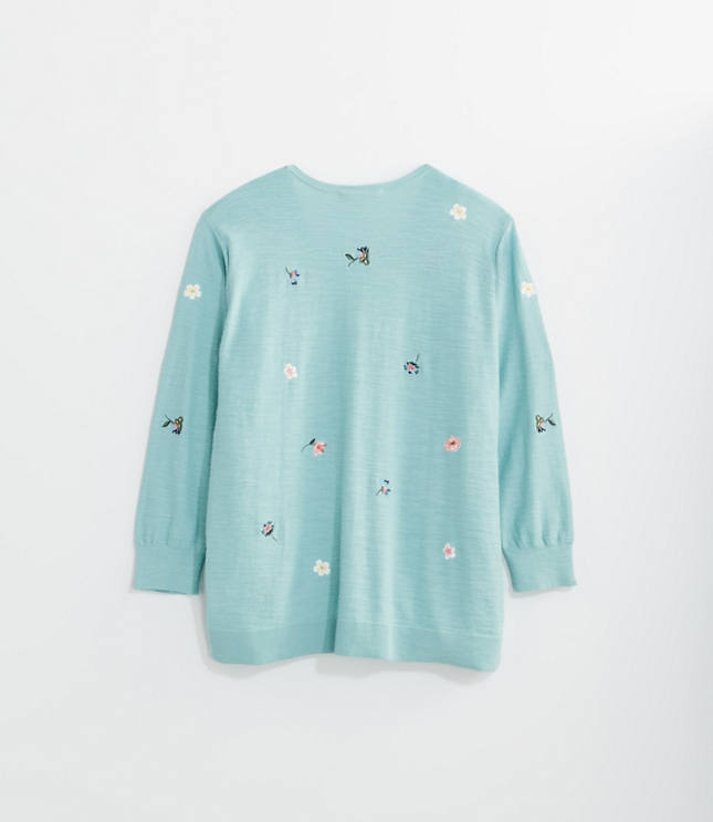 LOFT Plus Floral Embroidered Cardigan