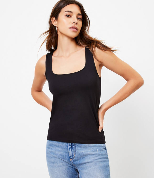 Petite Square Neck Tank Top