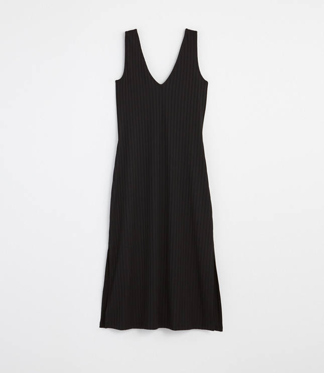 LOFT Beach Keyhole Ribbed Midi Dress
