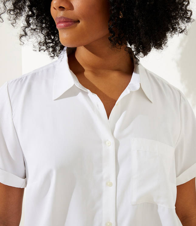 LOFT Plus Button Down Tunic Shirt