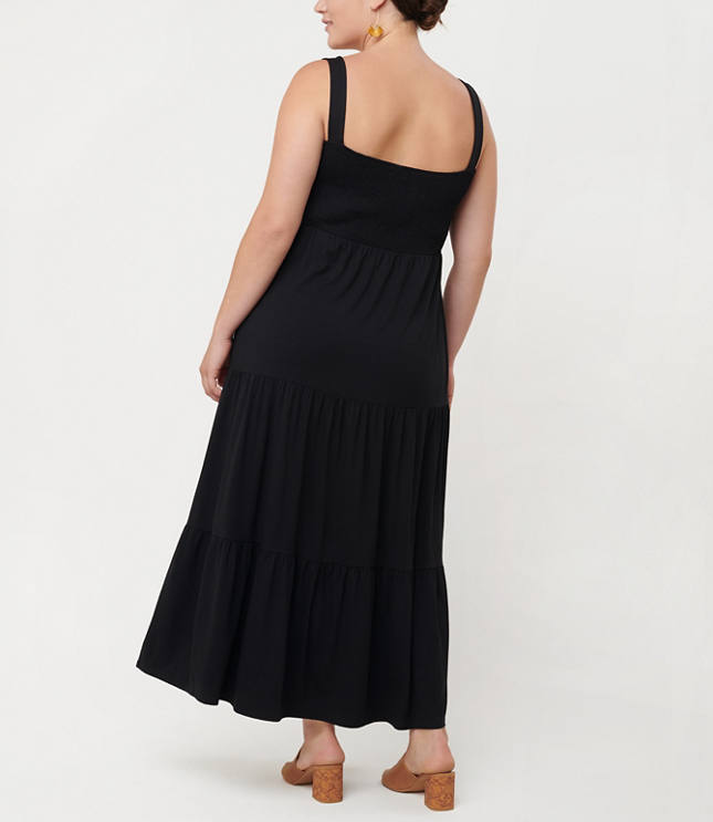 LOFT Plus Smocked Tiered Maxi Dress