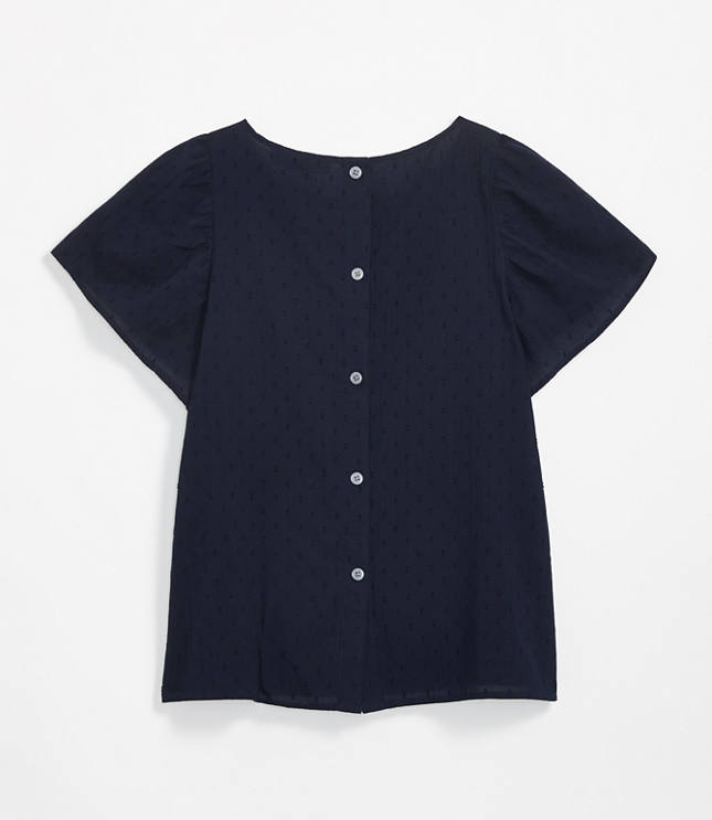 Shirred Button Back Top