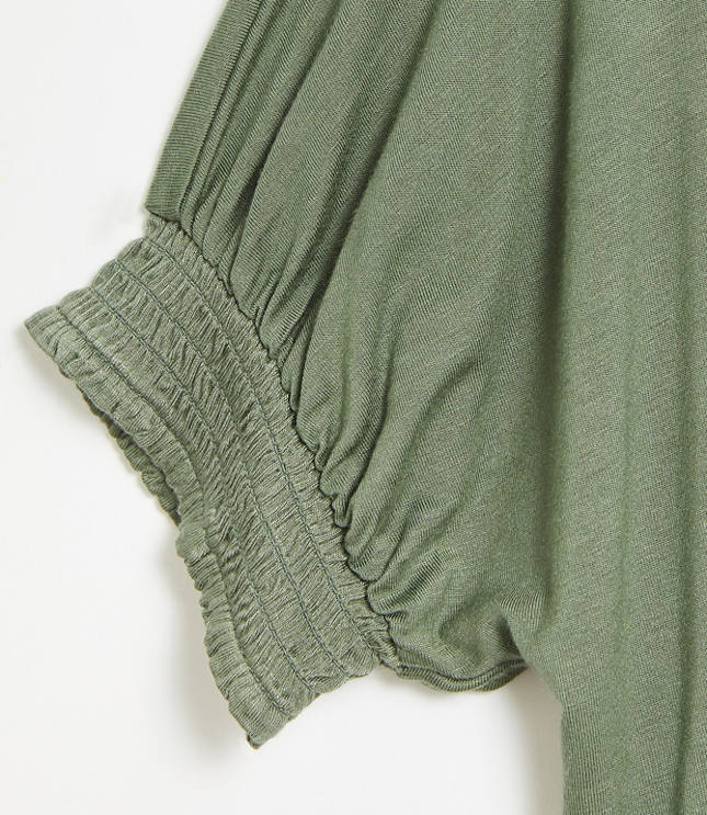 LOFT Plus Floral Smocked Cuff Top