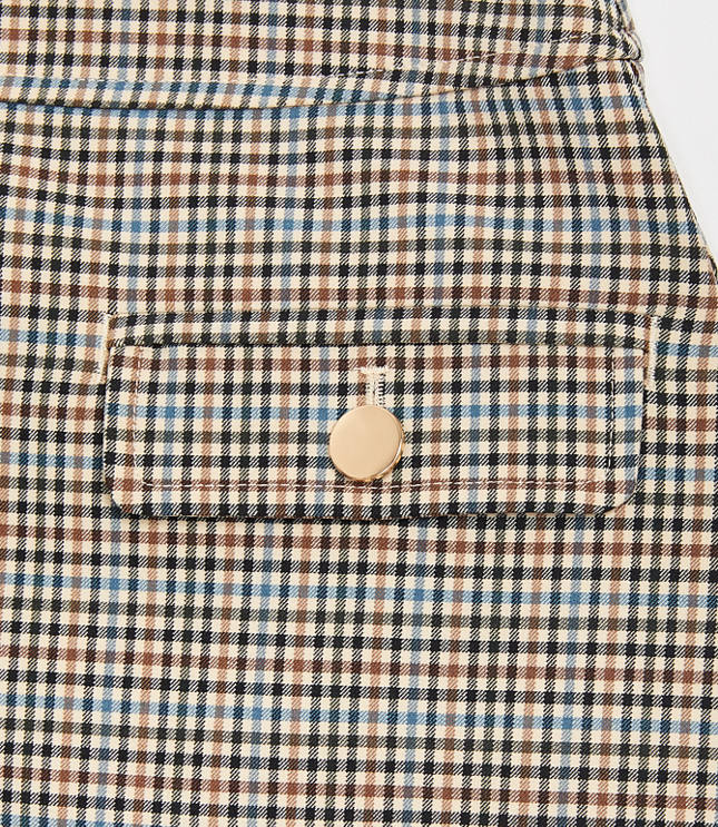 Checked Pocket Shift Skirt