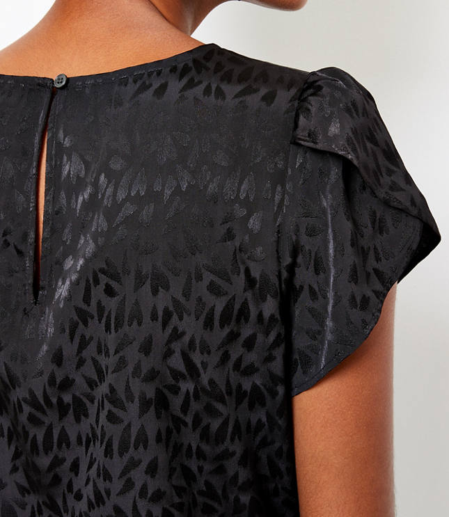 Heart Tulip Sleeve Peplum Top