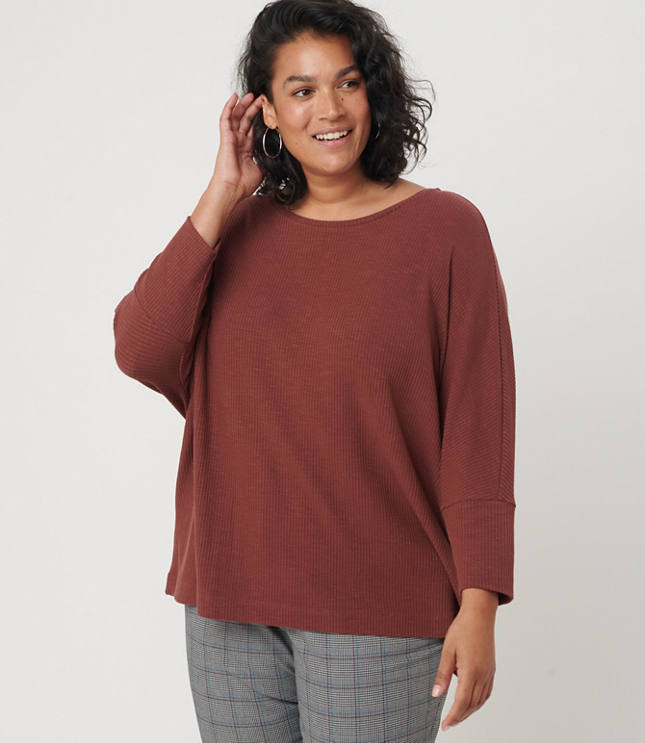LOFT Plus Ribbed Dolman Top