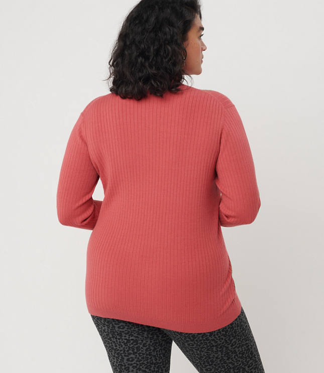 LOFT Plus Striped Ribbed Sweater