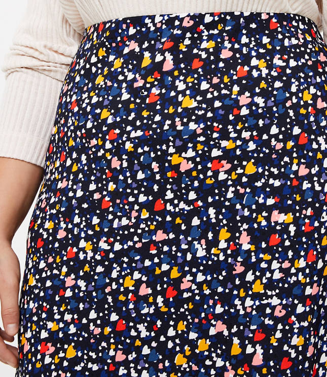LOFT Plus Heart Pull On Midi Skirt