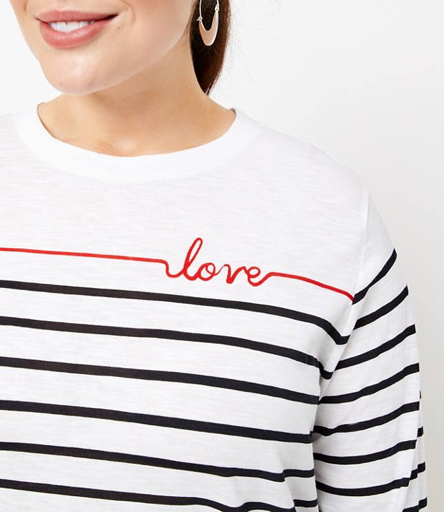 LOFT Plus Love Stripe Long Sleeve Tee