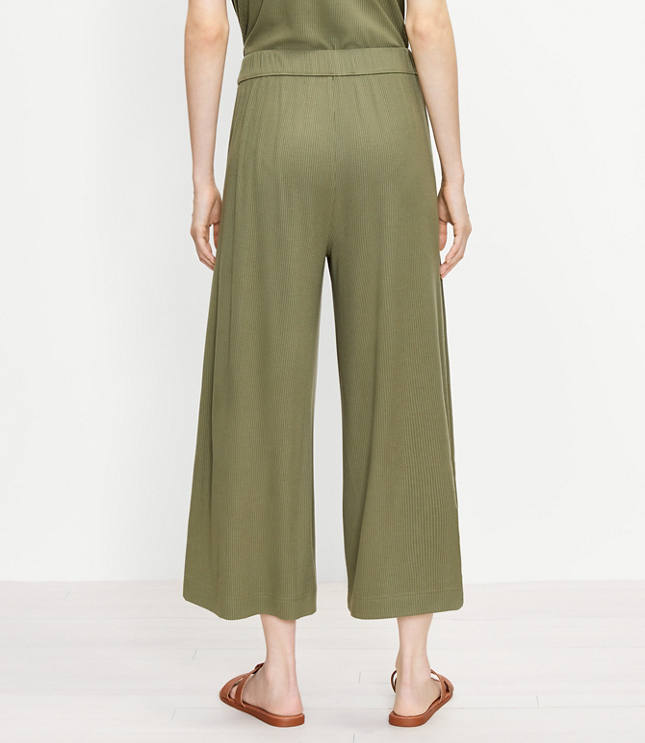 LOFT Beach Ribbed Wide Leg Crop Pants