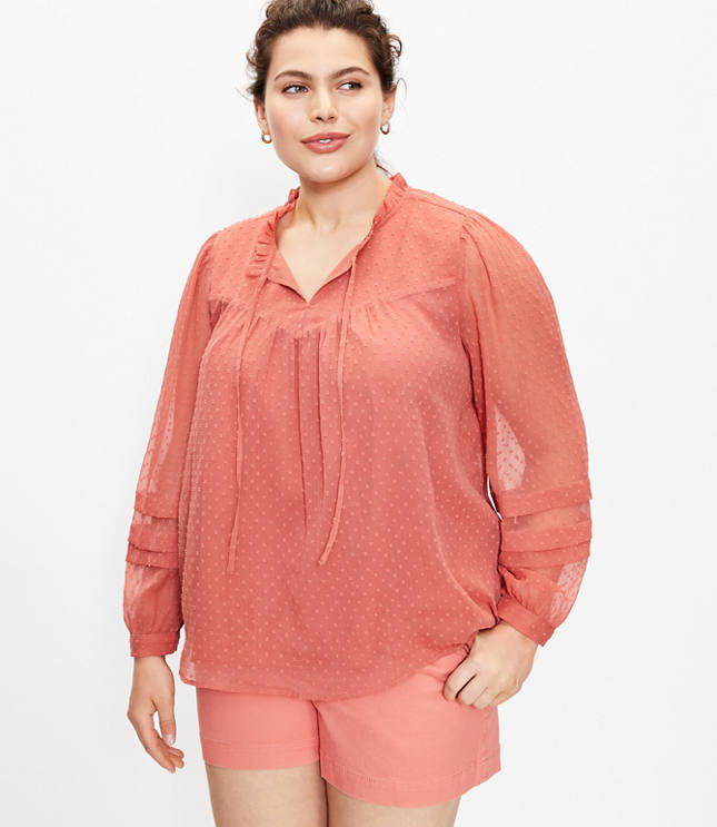 LOFT Plus Pleated Sleeve Blouse