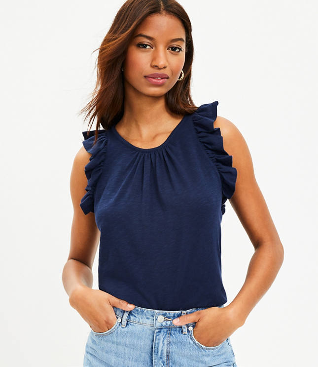 Ruffle Trim Tank Top