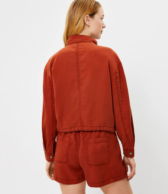 Petite Soft Twill Drawstring Jacket
