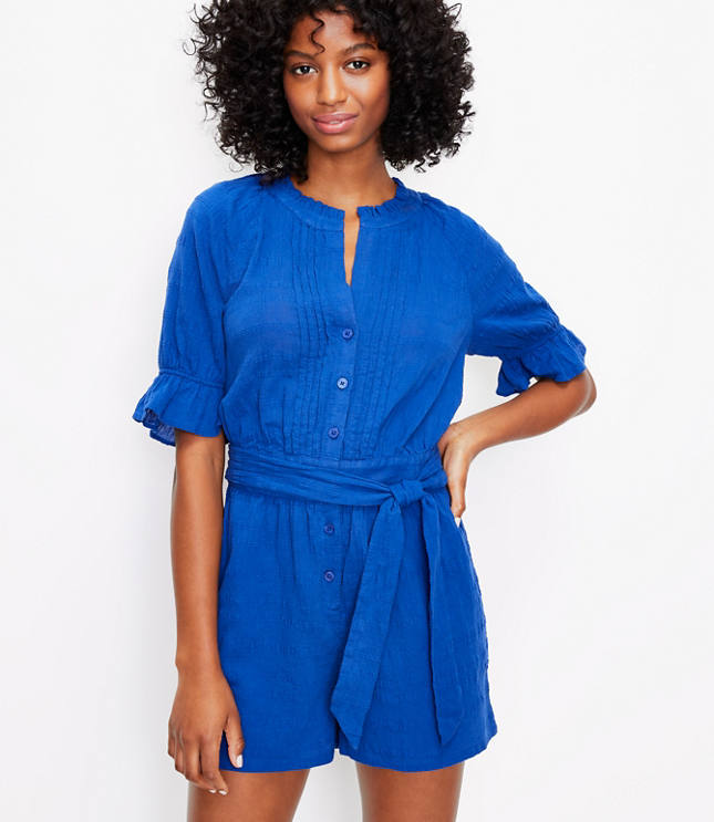 LOFT Beach Ruffle Cuff Romper