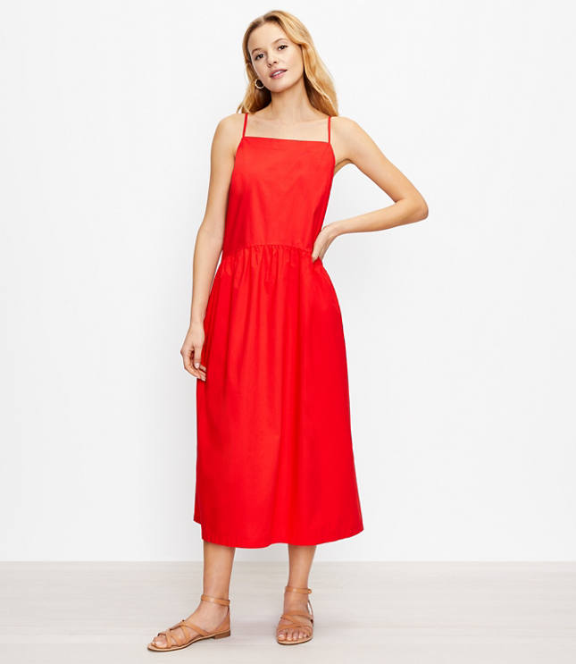 Petite Strappy Halter Midi Dress
