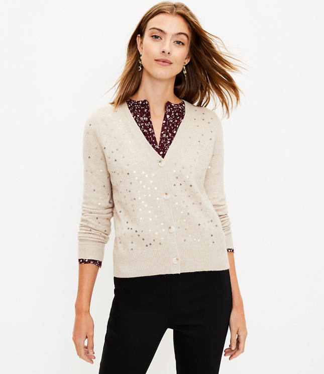 Star Sequin V-Neck Cardigan