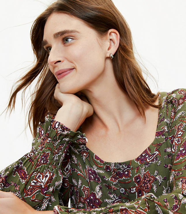 Bouquet Square Neck Blouse