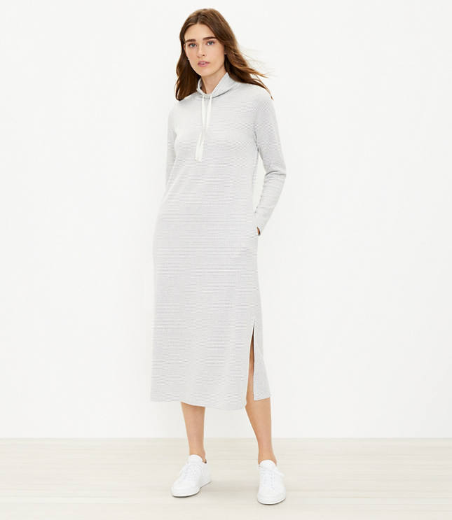 Drawstring Neck Pocket Midi Dress