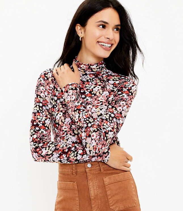 Floral Long Sleeve Turtleneck
