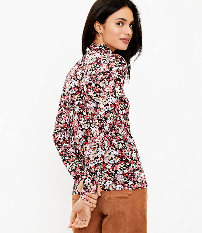 Floral Long Sleeve Turtleneck