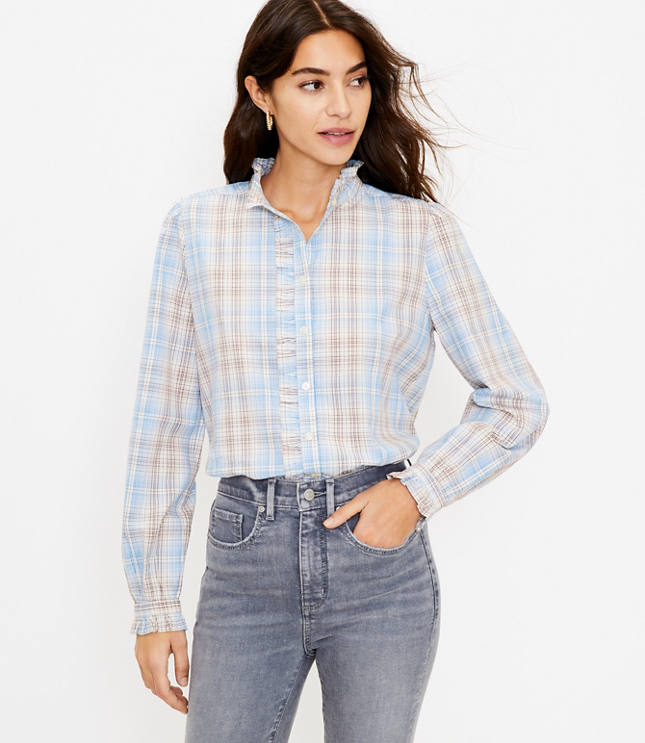 Plaid Ruffle Shirt