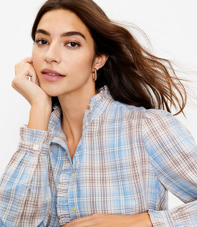 Plaid Ruffle Shirt