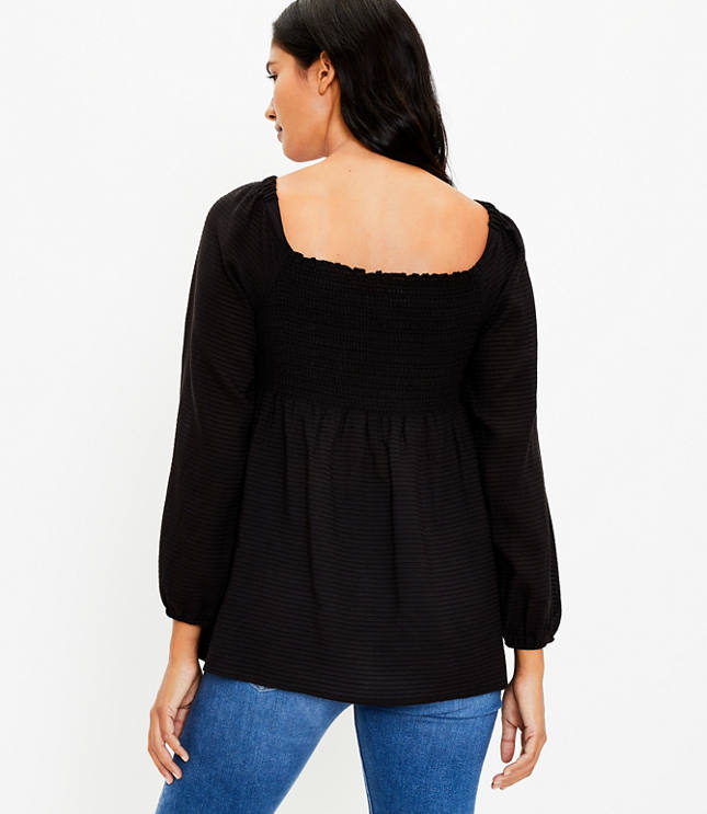 Cinched Sweetheart Neck Blouse