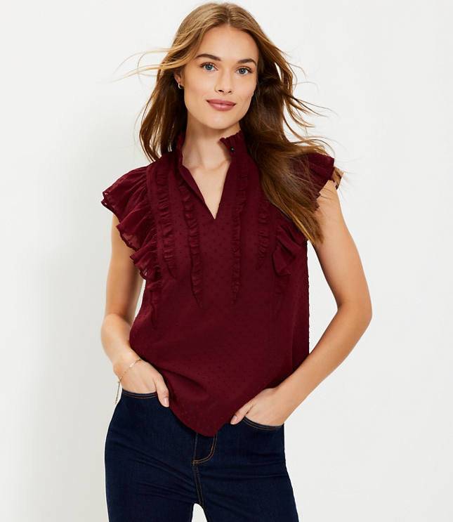 Petite Clip Ruffle Shell