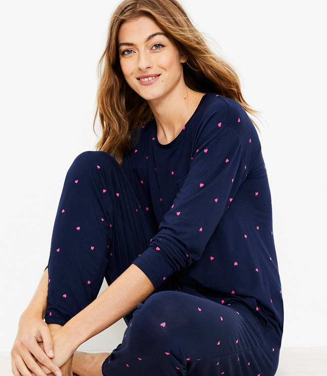 Petite Mini Heart Pajama Top
