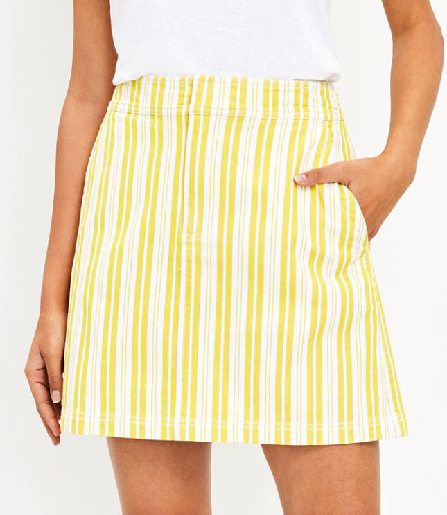 Striped Pocket Shift Skirt