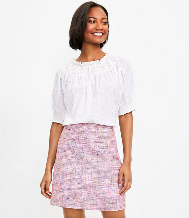 Tweed Pocket Shift Skirt