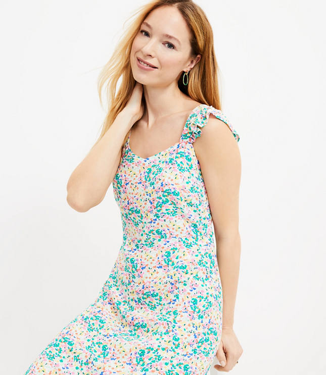 Ruffle Strap Midi Dress