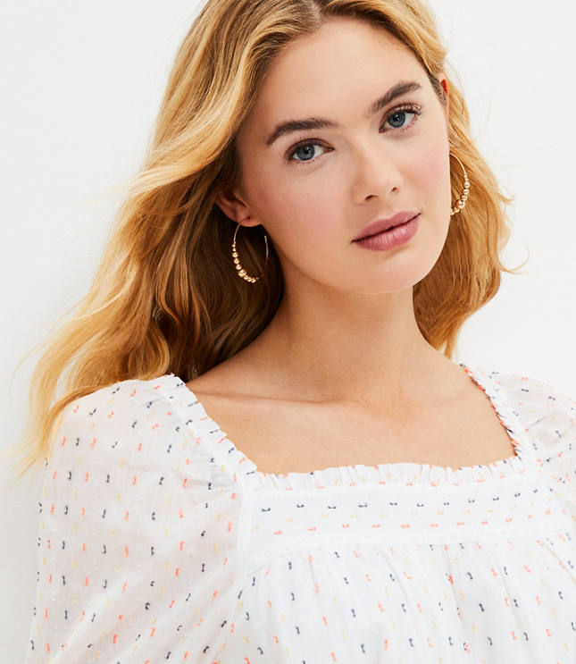 Clip Square Neck Shift Dress