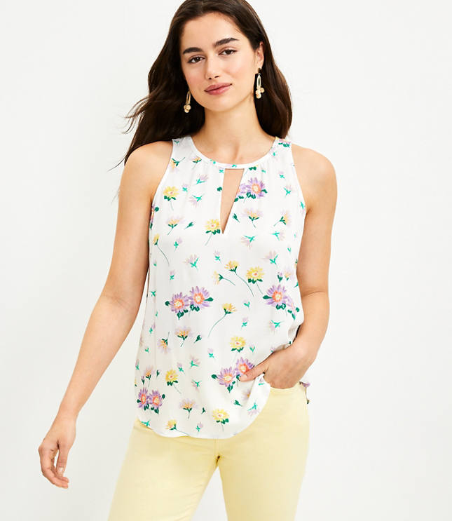 Floral Tie Back Keyhole Shell