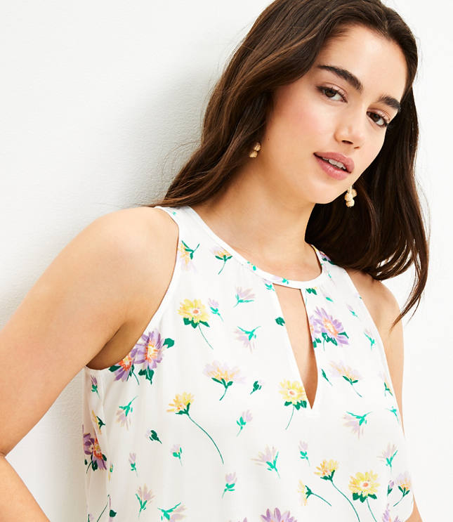 Floral Tie Back Keyhole Shell