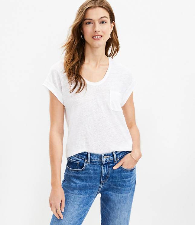 Petite Linen Pocket Tee