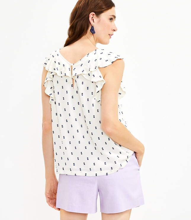 Clip Ruffle V-Back Shell