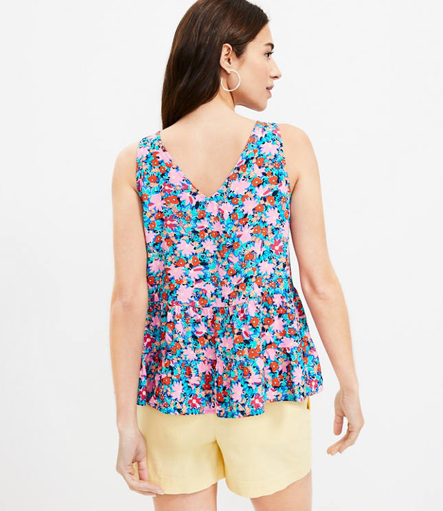 Petite Daisy Double V Peplum Shell