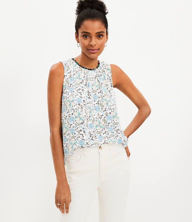 Paisley Shirred Shell