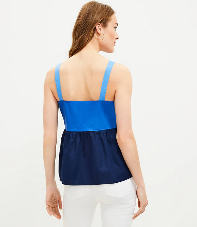 Petite Colorblock Peplum Cami