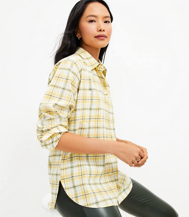 Plaid Pocket Tunic Shirt