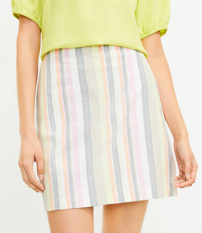 Tall Striped Pocket Shift Skirt