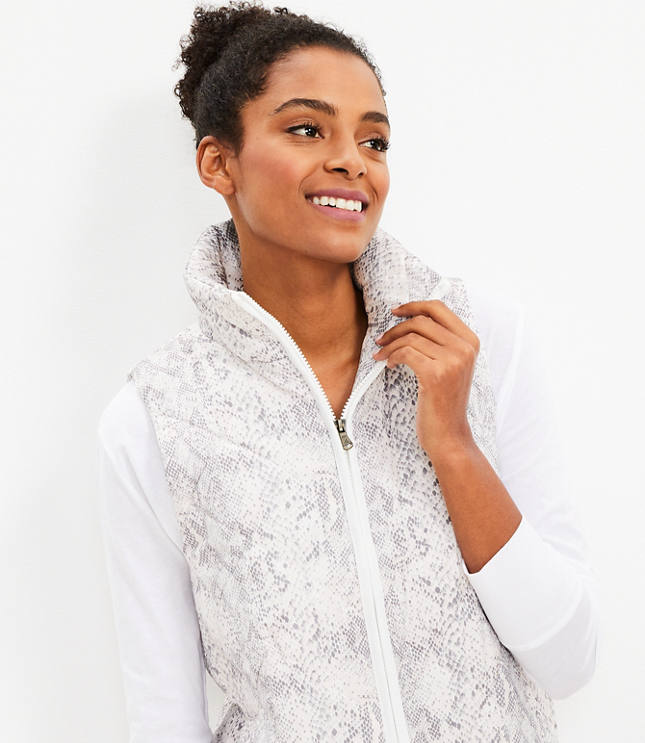 Lou & Grey Snake Print Puffer Vest
