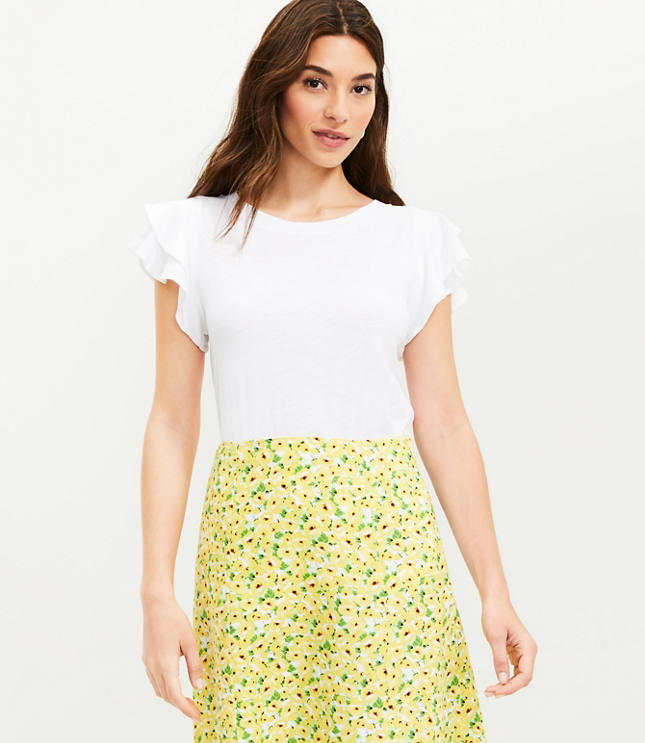 Petite Tiered Ruffle Sleeve Tee